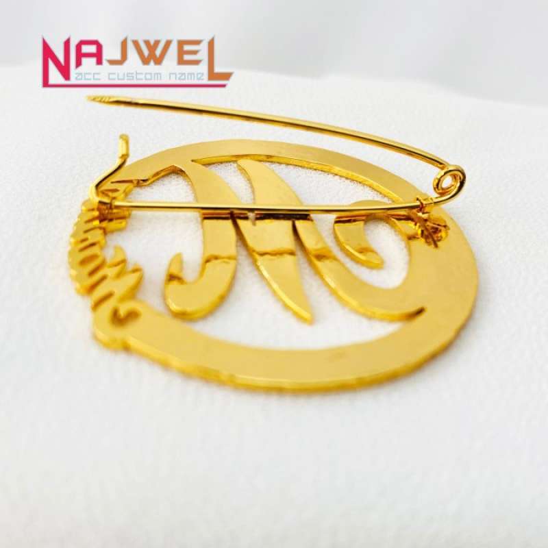 Jual Bros Hijab Titanium Custom Nama & Inisial Nama Aksesoris Muslim ...