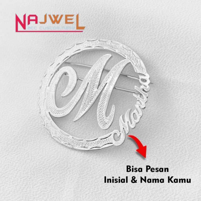 Jual Bros Hijab Titanium Custom Nama & Inisial Nama Aksesoris Muslim ...