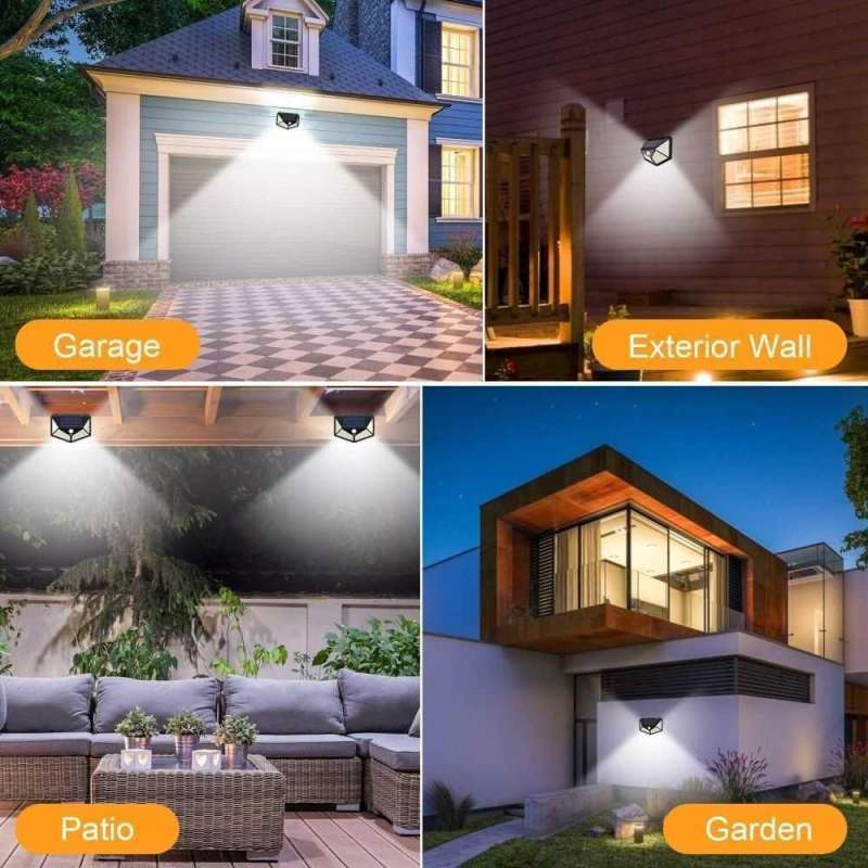 Jual Vktech Lampu Dinding Solar Pir Sensor Ip65 100 Led Natural White ...