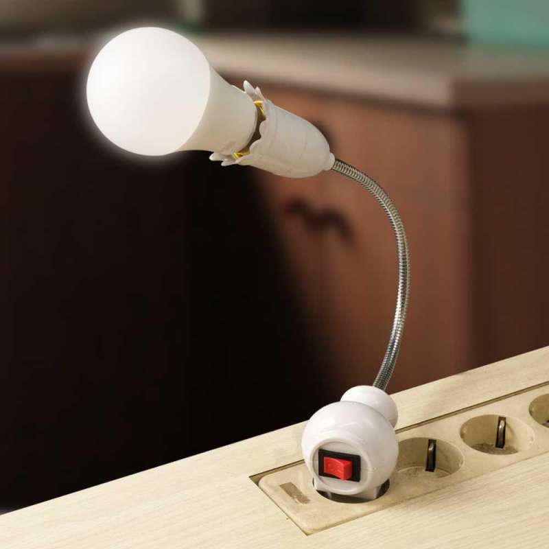 Jual Himiss Fitting Lampu Flexible Led Light Bulb E27 Plug Eu 220v Hm2 ...