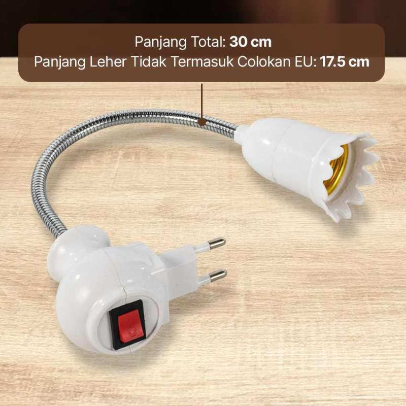 Jual Himiss Fitting Lampu Flexible Led Light Bulb E27 Plug Eu 220v Hm2 ...