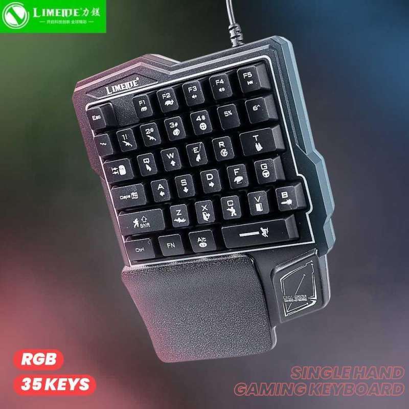 Jual Limeide Single Hand Gaming Keyboard Rgb 35 Keys Wired Gk103 ...