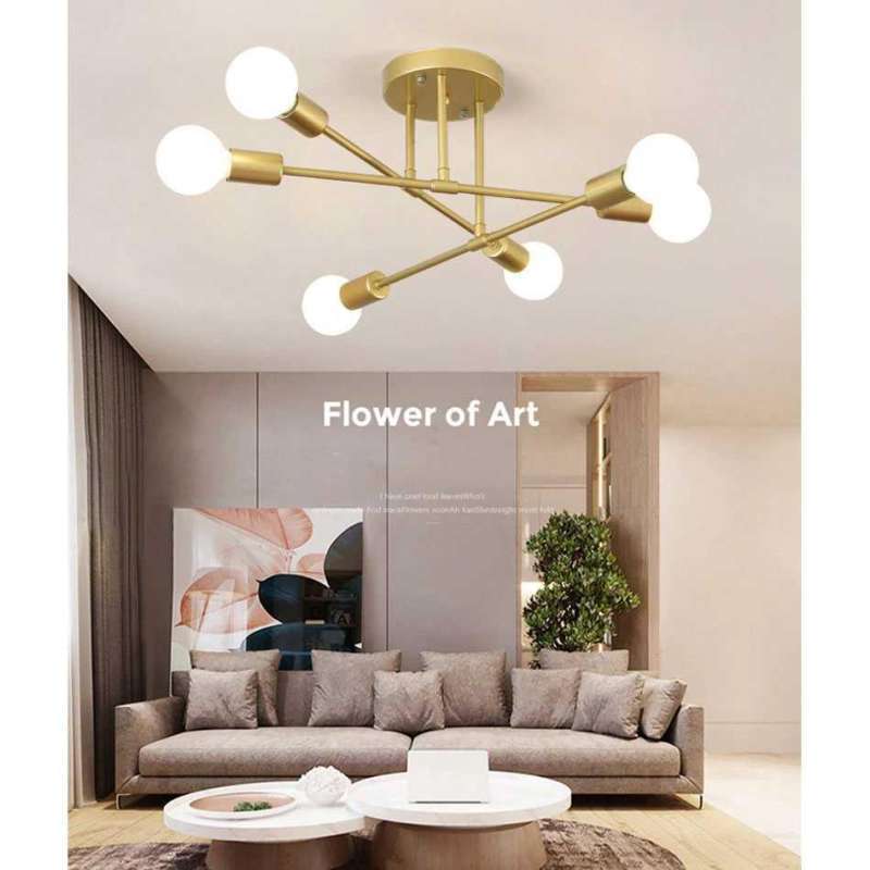 Jual Fitting Lampu Plafon Led Minimalis Ceiling 6 Head E27 220v X099 ...