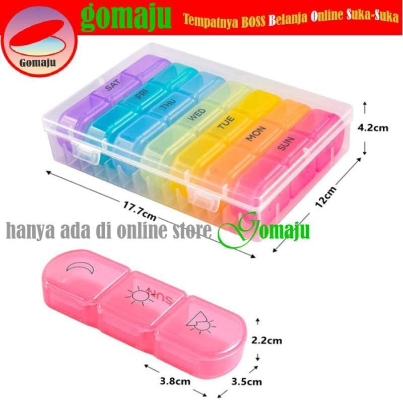 Promo 21-l Weekly Pill Box Tempat Obat Vitamin Besar Kotak Obat ...
