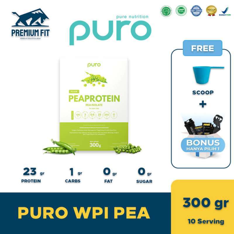 Promo Puro Pea Protein Isolate 300 Gram 300gr Vegan Bpom Halal Free ...