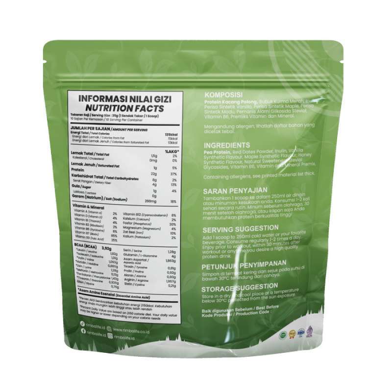 Promo Rimbalife Wheygan 350 Gram Whey Gan Pea Plant Based Protein Rimba ...