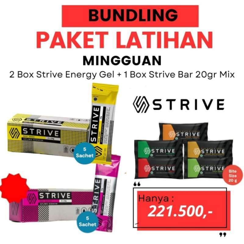 Promo Strive Energy Paket Latihan Mingguan Strive Gel Bar Nutrisi ...