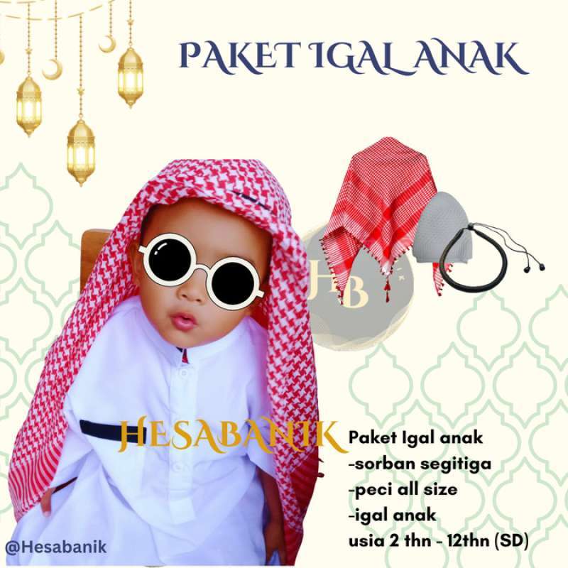 Jual Igal Dewasa / Igal Sorban / Ikat Sorban Kepala / Igal Sorban Arab ...