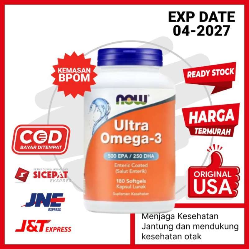 Promo Vitamin Ultra Omega 3 500 Epa 250 Dha Now 180 Softgels Diskon 33% Di Seller Alfaza Shop ...