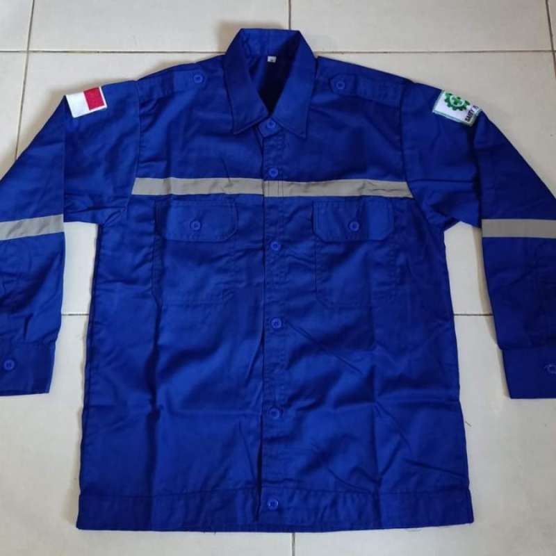 Promo Promo- Baju Seragam Kerja/ Baju Safety Proyek Warna Biru Bca ...