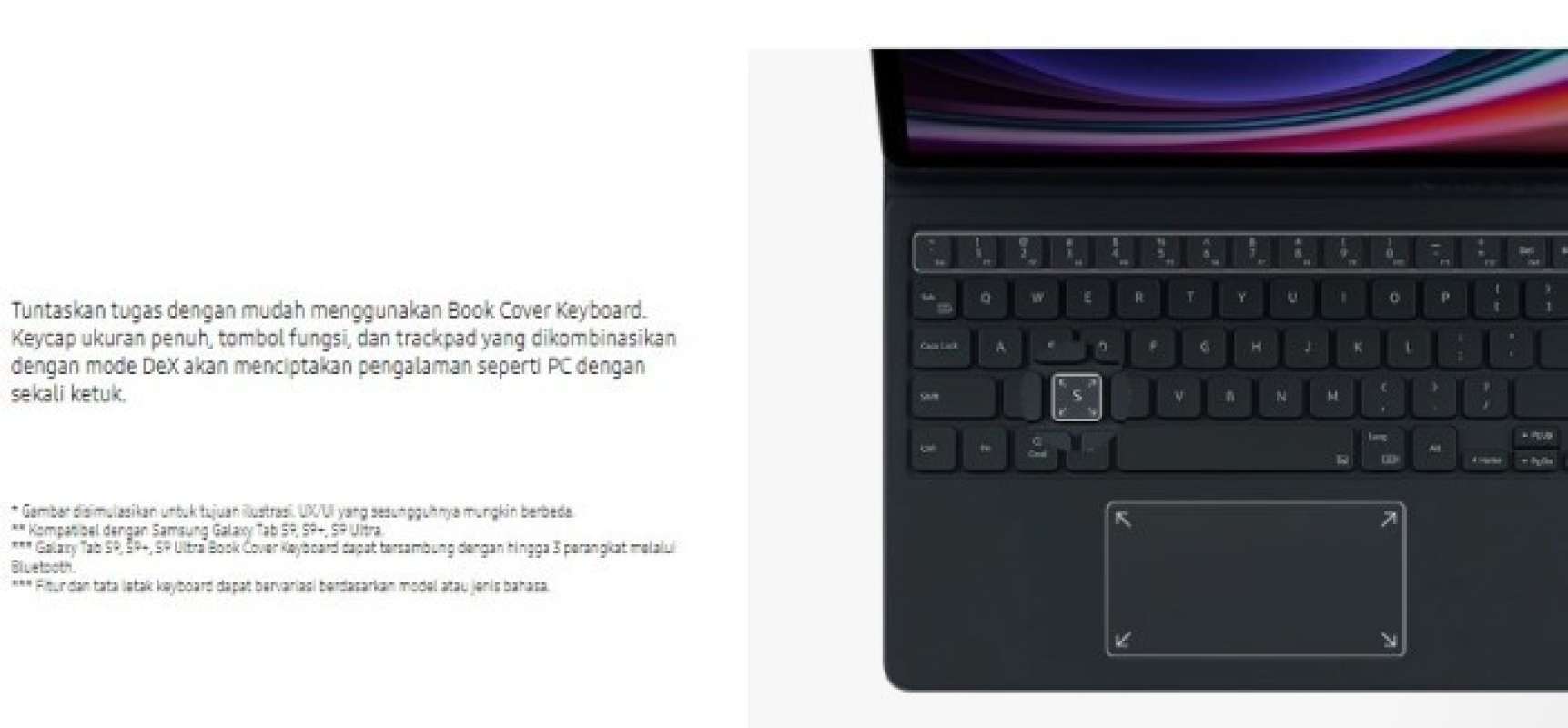 Jual Samsung Book Cover Keyboard Galaxy Tab S9fe+ S9 Fe Plus Original ...