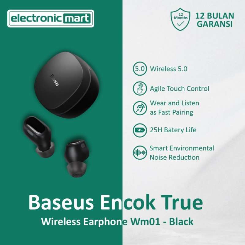 Promo Baseus Wm01 / Encok Wm-01 Tws True Wireless Earbuds Bluetooth Earphone Diskon 23% Di ...