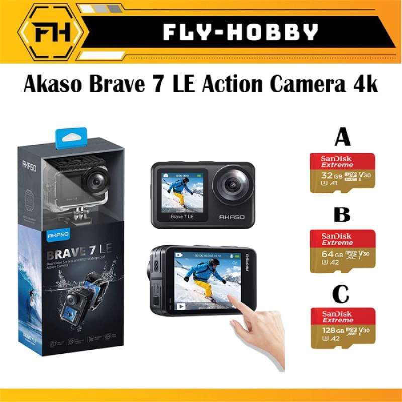 Promo Akaso Brave 7 Le Action Camera 4k 30fps 20mp Dual Screen Varian ...
