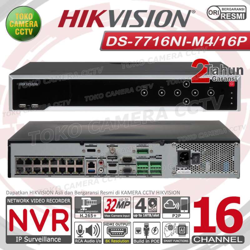 Jual Nvr 16 Channel Hikvision Ds-7716ni-m4/16p Nvr 16ch Poe 32mp 4hdd ...