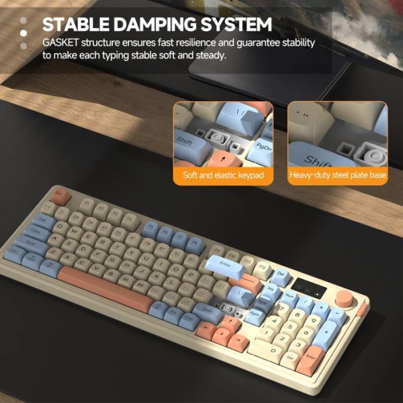 Promo Mechanical Keyboard Wired 98 Keys Rgb Backlight Keyboard Gaming Keyboard Silent Keypad For ...