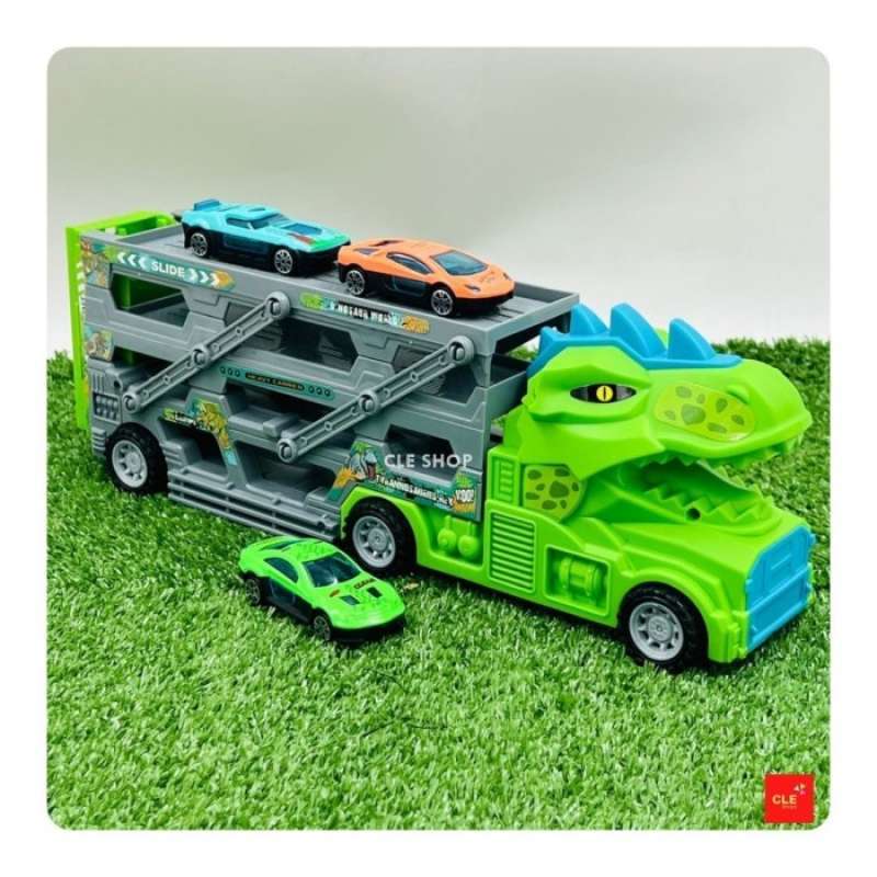 Promo Mainan Mobil Truk Kontainer Dino Truck Dinosaurus Car Multifungsi ...