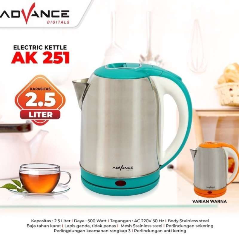 Jual Advance Kettle Listrik Low Watt Teko Listrik 500w,1.5l/1.8l/2.5l Di Seller Belanja-id ...