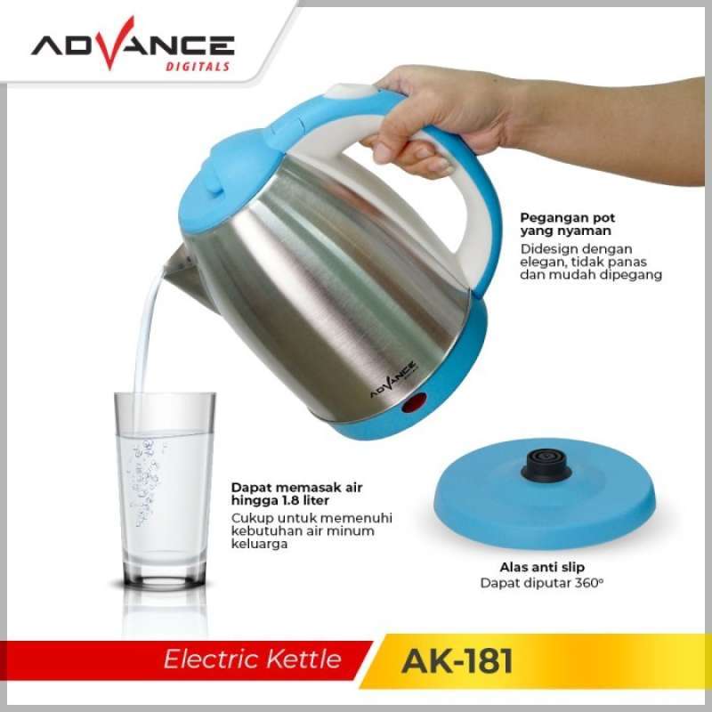 Jual Advance Kettle Listrik Low Watt Teko Listrik 500w,1.5l/1.8l/2.5l Di Seller Belanja-id ...