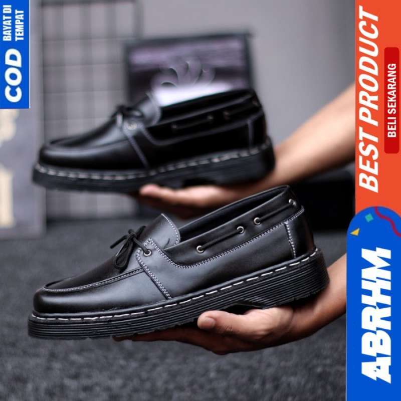 Jual Sepatu Loafers Docmart Formal Pantofel Kerja Pria Hitam Abraham ...