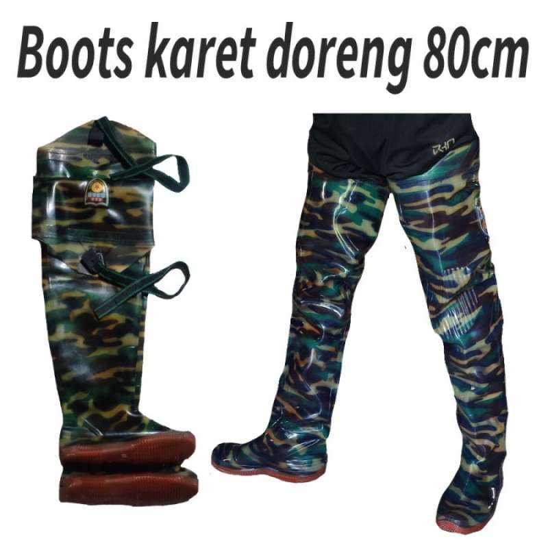 Jual Sepatu Boot Sawah Karet Petani Panjang 80cm Doreng Sepatu Bot Anti ...