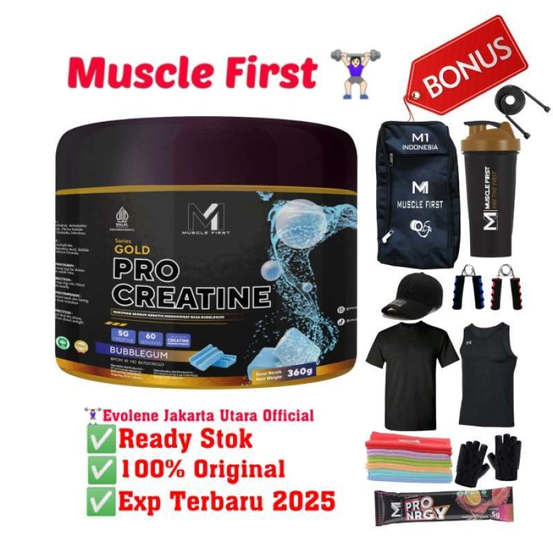 Promo Muscle First M1 Gold Pro Creatine Monohydrate 100% Pure 360gram ...