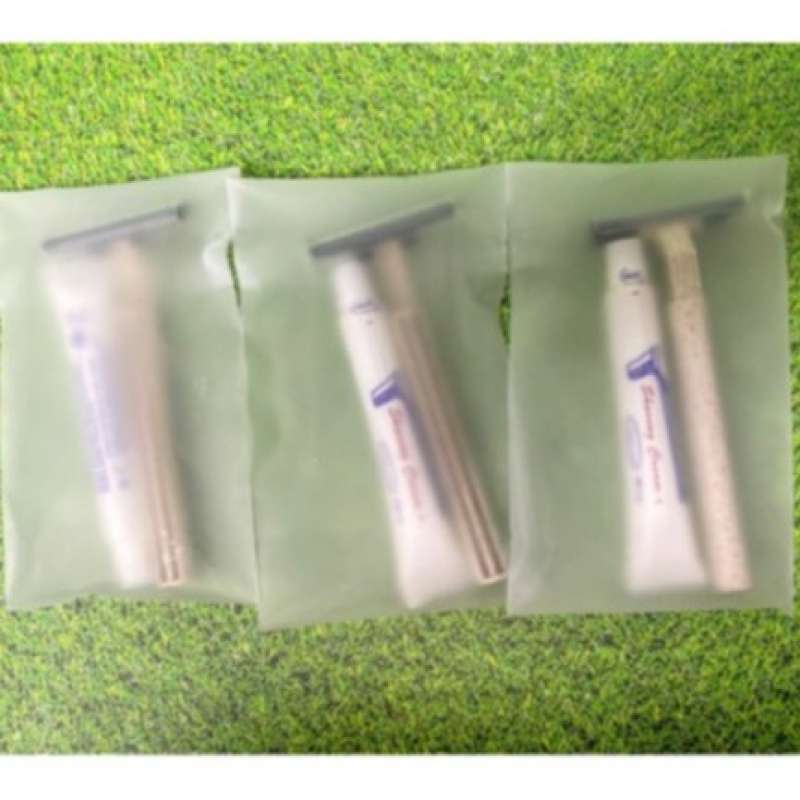 Jual Shaving Kit Set / Razor Wheat Straw Biodegradable + Shaving Cream ...