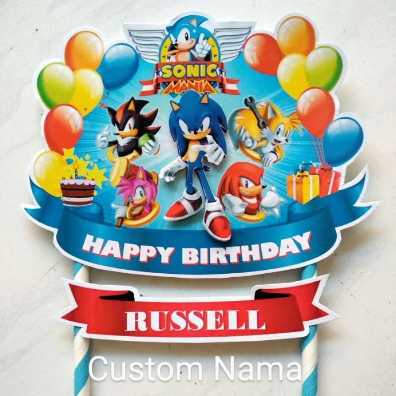 Promo Sonic The Hedgehog Cake Topper/topper Kue Sonic/topper 3d ...