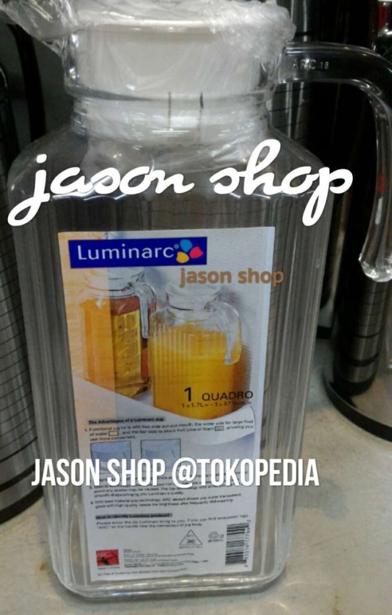 Promo Pitcher Kaca Luminarc Quadro 1,7l/glass Pitcher Quadro Luminarc 1 ...