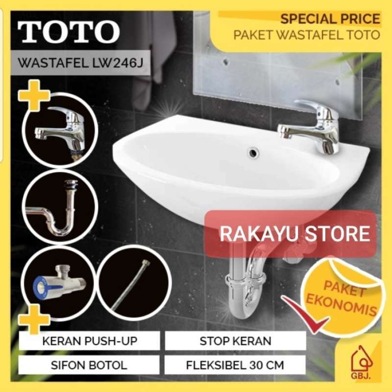 Promo Wastafel Toto Lw 246 J Komplit/ Tempat Cuci Tangan Toto Lw 246 J ...