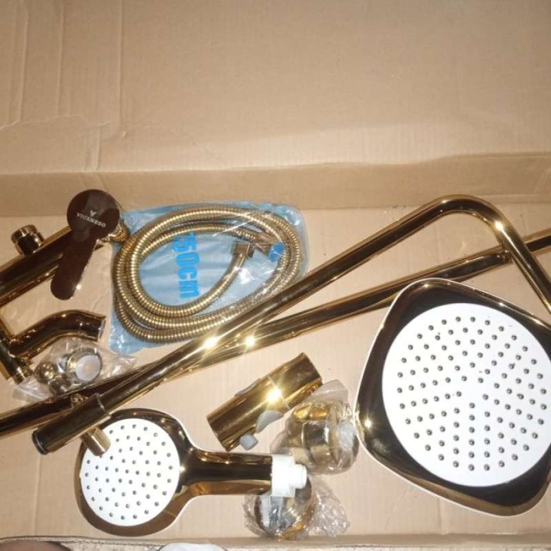 Promo Shower Tiang Emas Model Onda/ Shower Set Kamar Mandi Diskon 23% ...