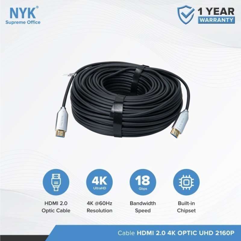 Promo Nyk Kabel Hdmi Fiber Optic 40meter Active 2160p Ultra Hd 4k Hdr ...