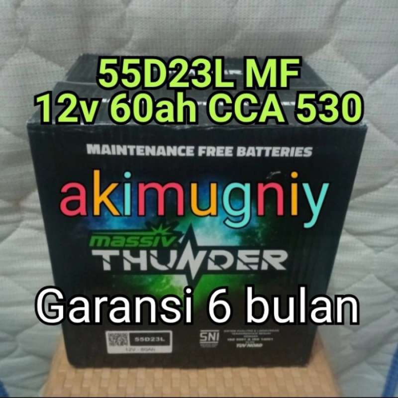 Promo Aki 55d23l Aki Kering 12v 60ah Mf Massiv Thunder Terbaru Diskon ...