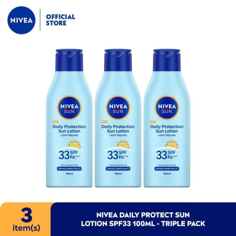 Jual Nivea Daily Protect Sun Lotion Spf33 100ml - Triple Pack Di Seller ...