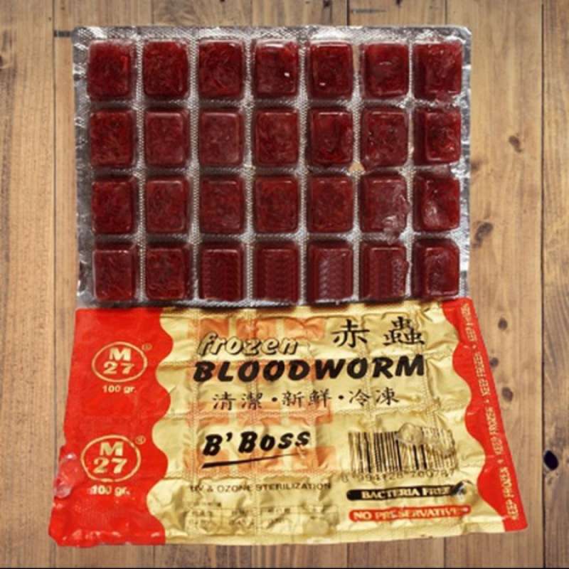 Jual Cacing Beku/ Frozen Bloodworm 100gr/ Makanan Ikan Hias Cupang ...