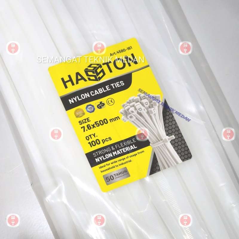 Jual Kabel Tie Nylon Nilon Ties Ikat Kabel 7,6mm X 50cm Hasston 4580 ...