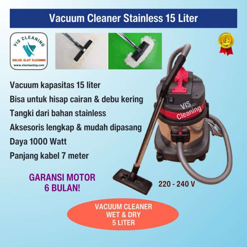 Promo Vacuum Cleaner Stainless Wet & Dry Kapasitas 15 Liter Diskon 23% Di Seller Bogatyy Store ...