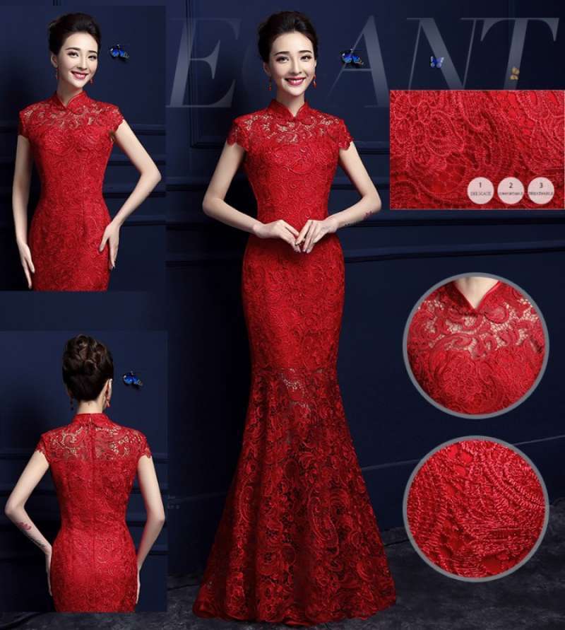 Jual Wedding Dress Gaun Pengantin Warna Merah Import Murah Di Seller ...