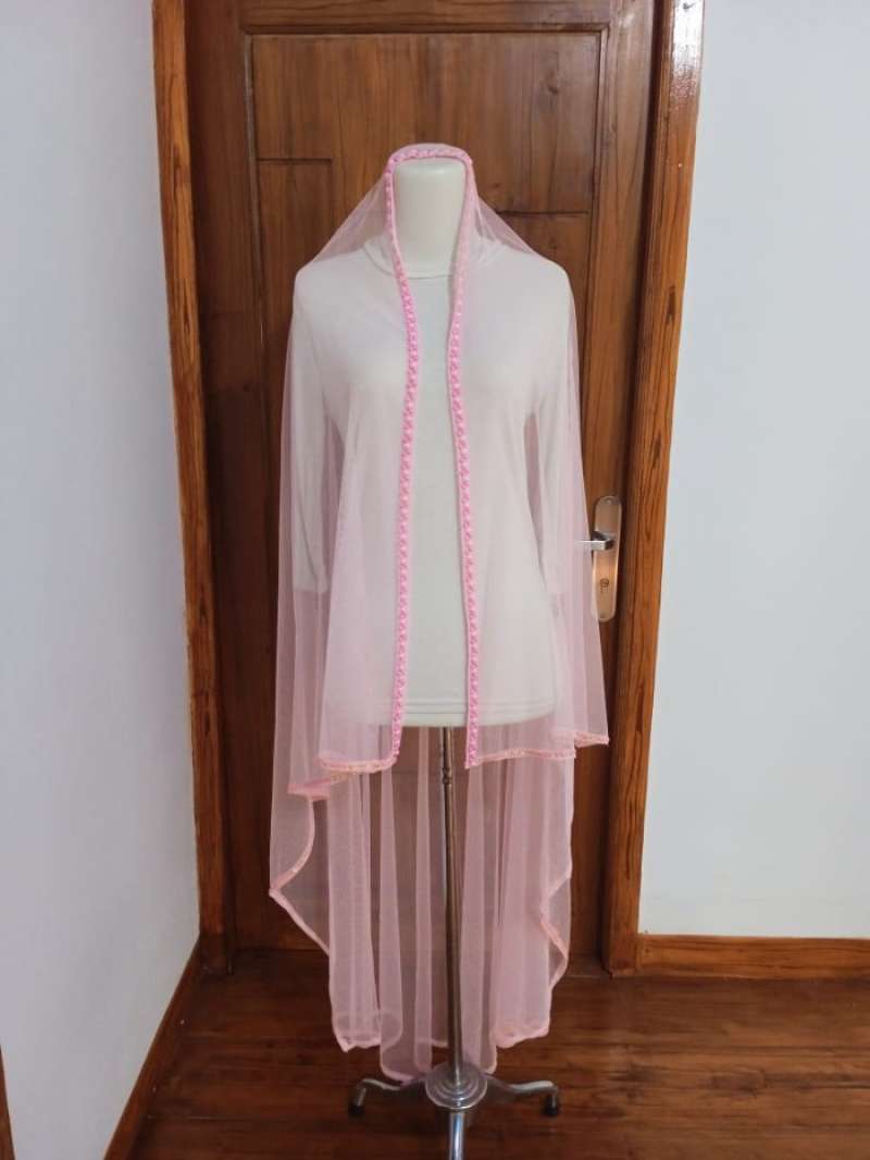 Jual [panjang 160cm Pink ] Slayer Veil Mutiara / Veil Pengantin ...