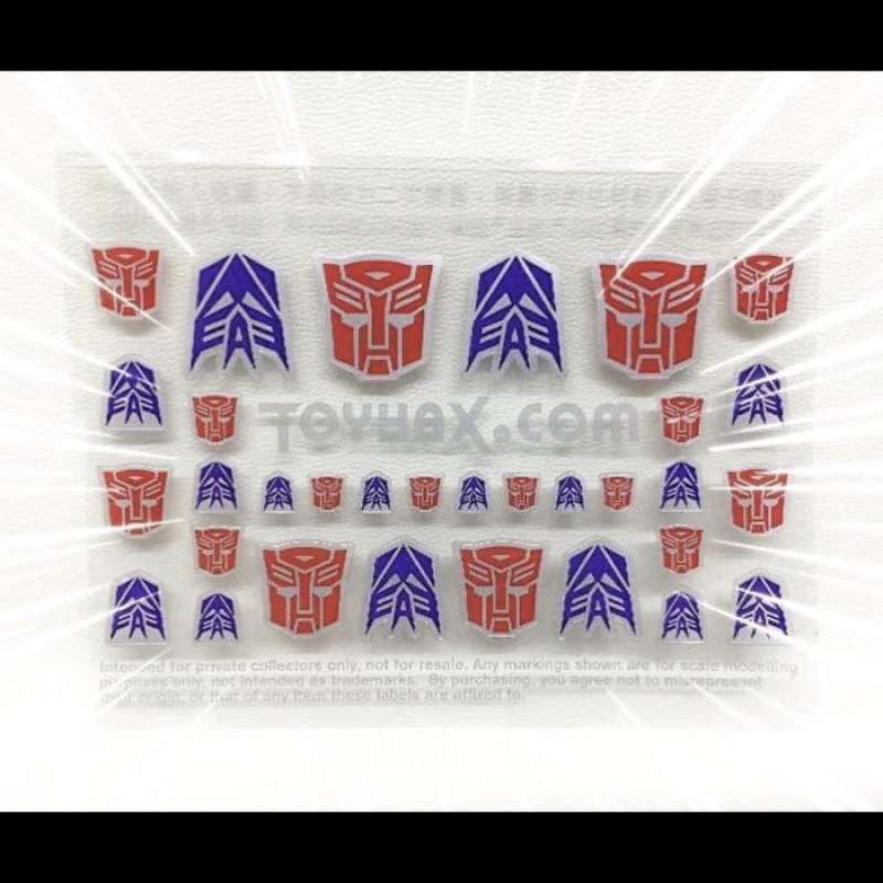 Promo Toyhax Reprolabels Transformers Autobots Decepticons Insignia ...