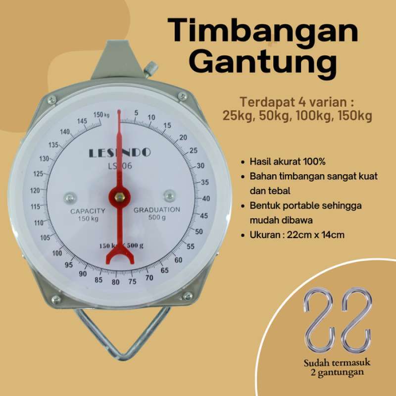 Promo Timbangan Gantung Besi Jarum Analog Portable Serbaguna - 25kg ...