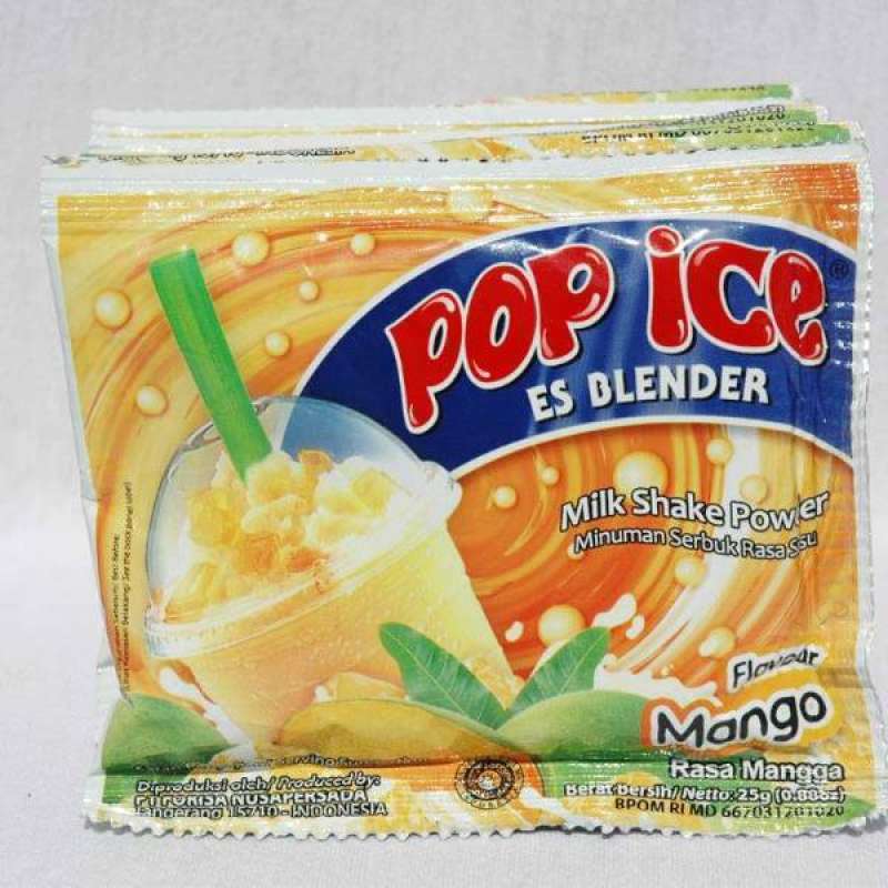 Promo Pop Ice Mangga/mango Minuman Bubuk [25 G/ 1 Renceng/ Isi 10 Pcs ...