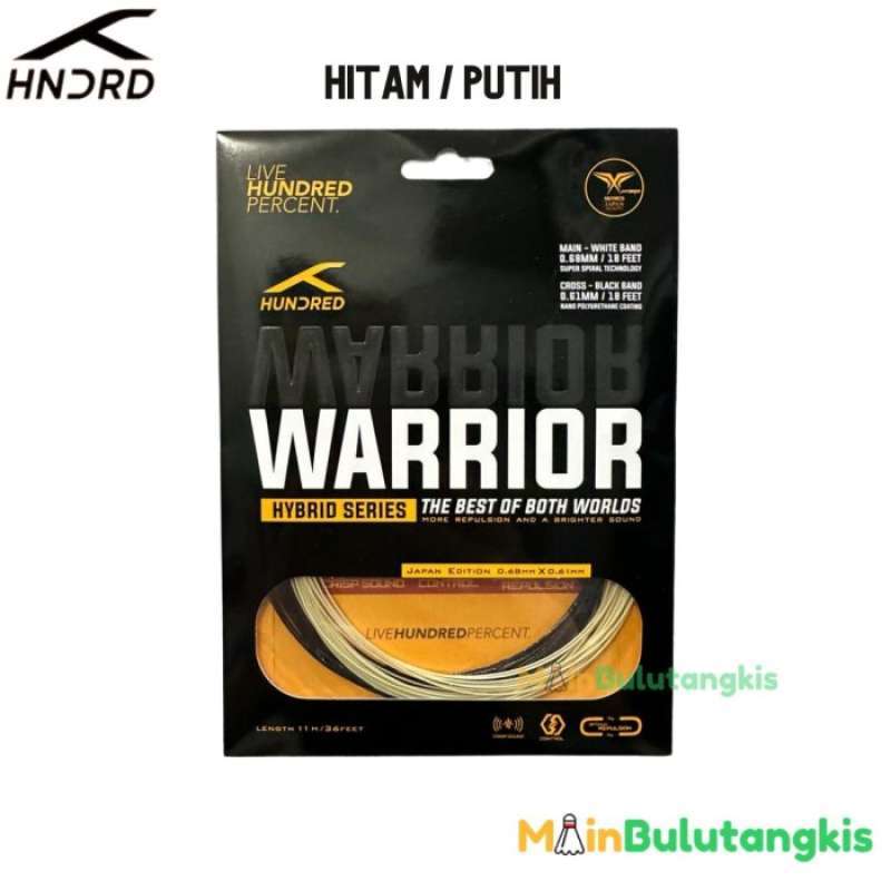 Promo Senar Badminton Hundred Hybrid Warrior Original - Hitam / Putih ...