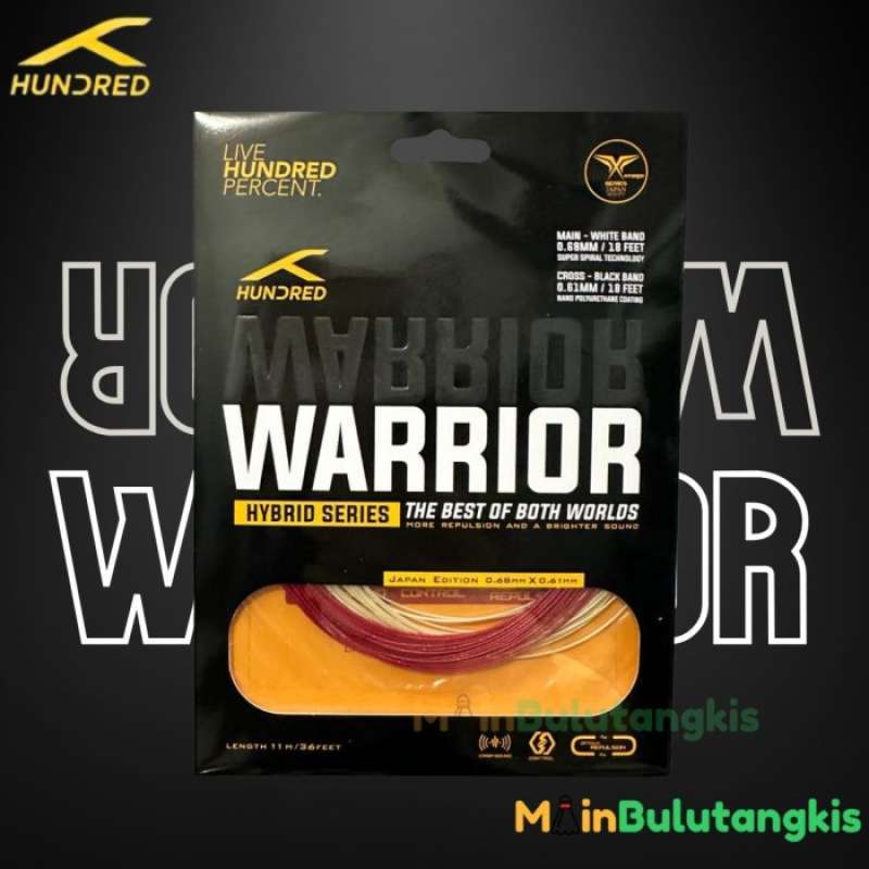 Promo Senar Badminton Hundred Hybrid Warrior Original - Hitam / Putih ...