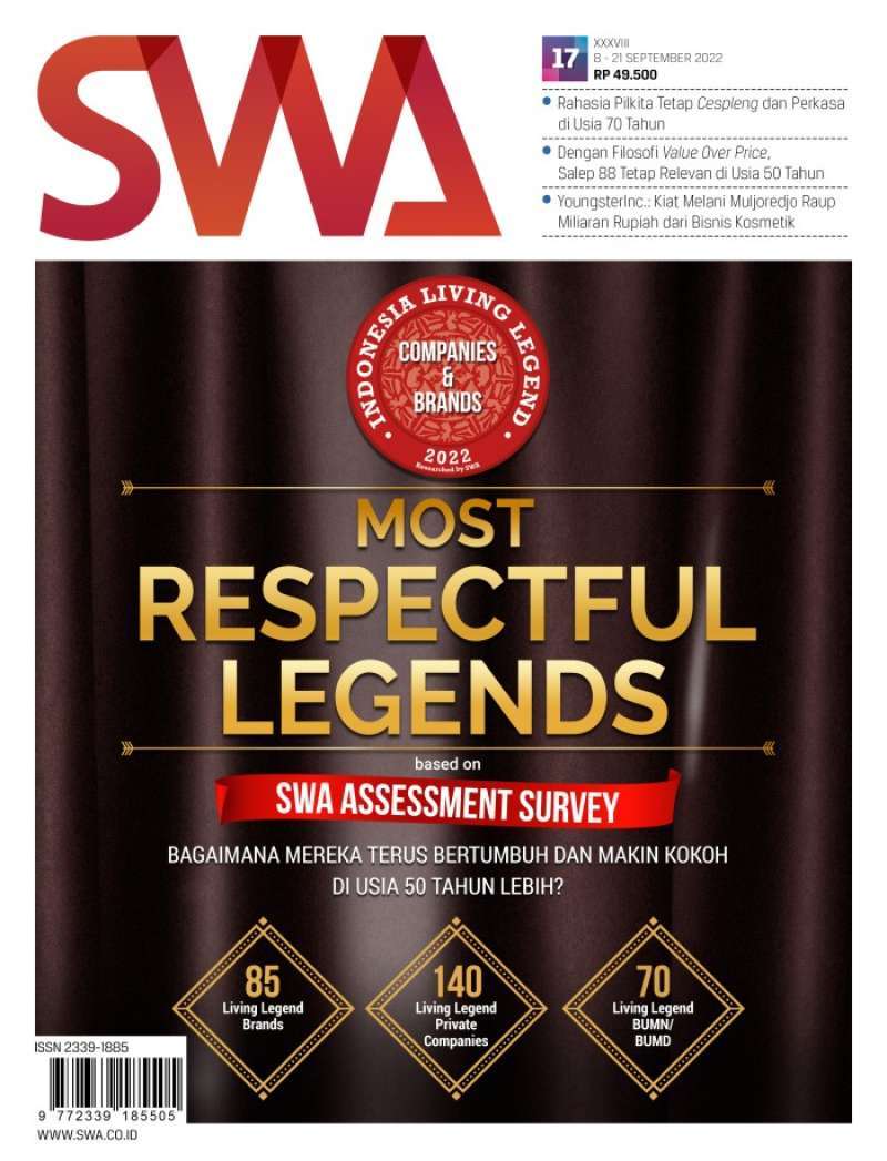 Promo Majalah Swa Edisi 17/2022 Most Respectful Legends Diskon 23% Di Seller Malini Store ...