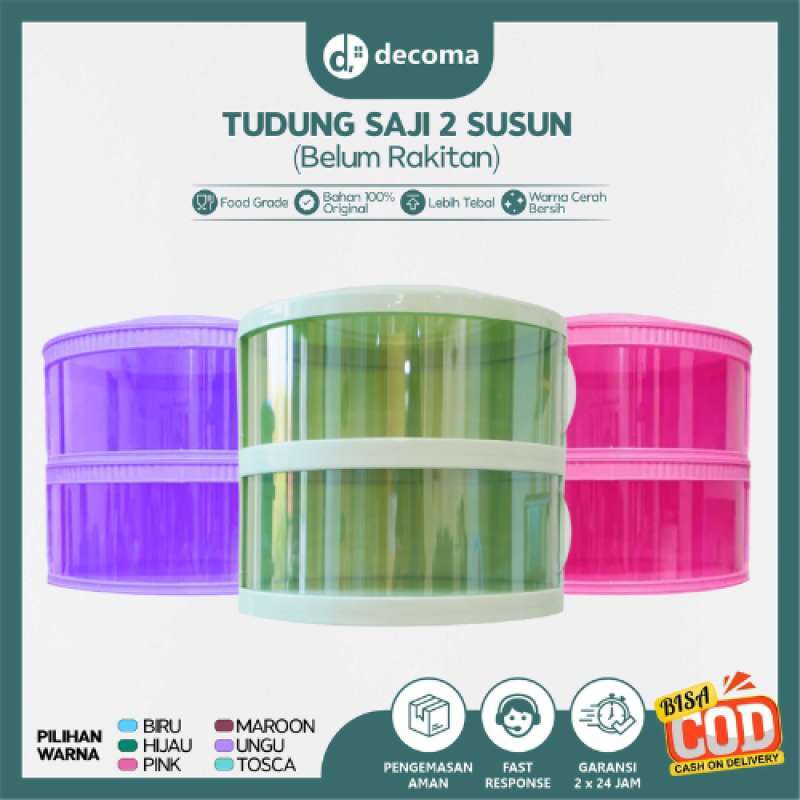 Promo Decoma Tudung Saji 2 Susun Food Storage Belum Rakitan Penyimpanan ...