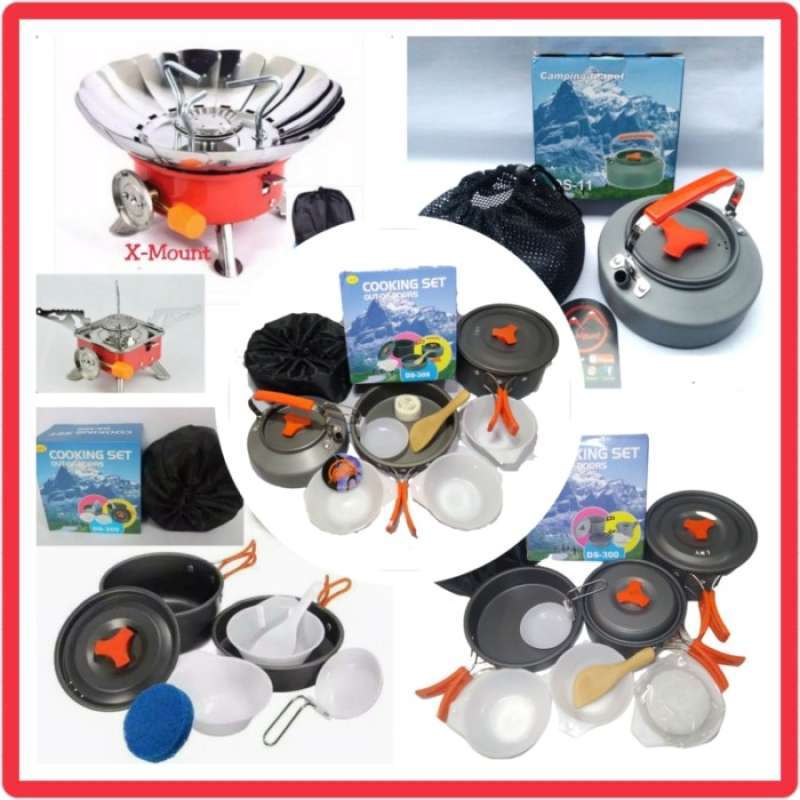 Promo Paket Alat Masak Camping+komr Kotak,cooking Set Teko Ds 308 300 ...