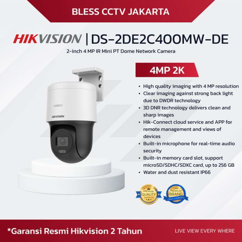 Promo Ip Camera Ptz Ds-2de2c400mw-de 4mp 2k Ir 30m Mini Pt Dome Diskon 23% Di Seller Guinevere ...