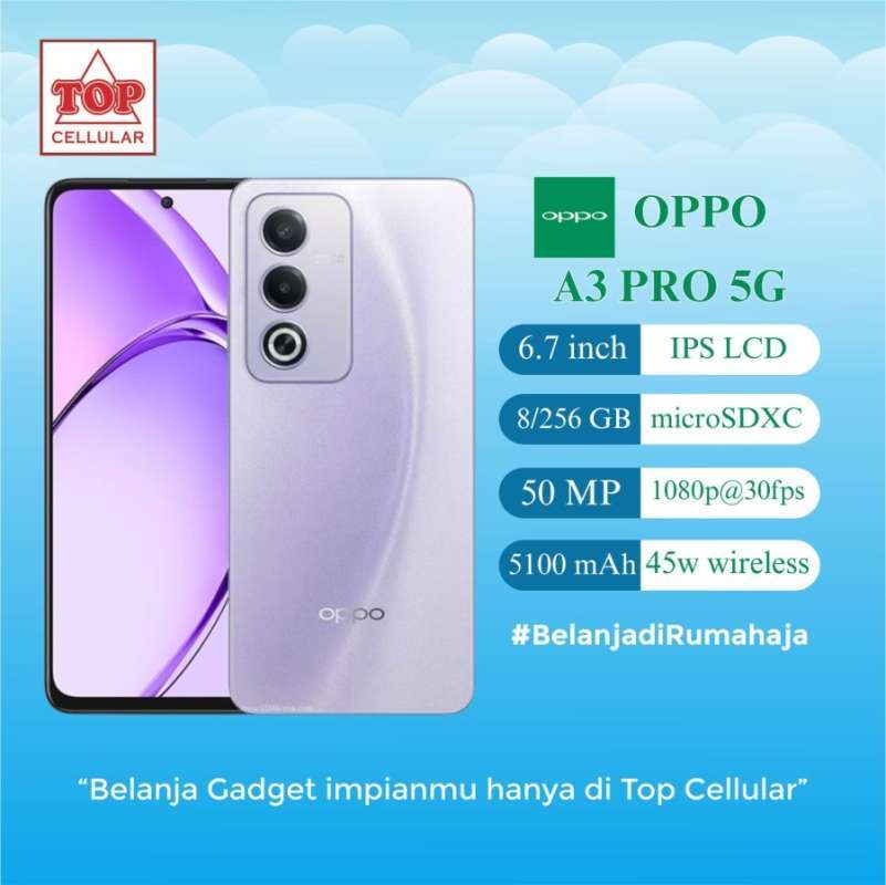 Jual Oppo A3 Pro 5g [8/256 Gb] Garansi Resmi Di Seller Top Cellular Makassar Instore - Sinri ...