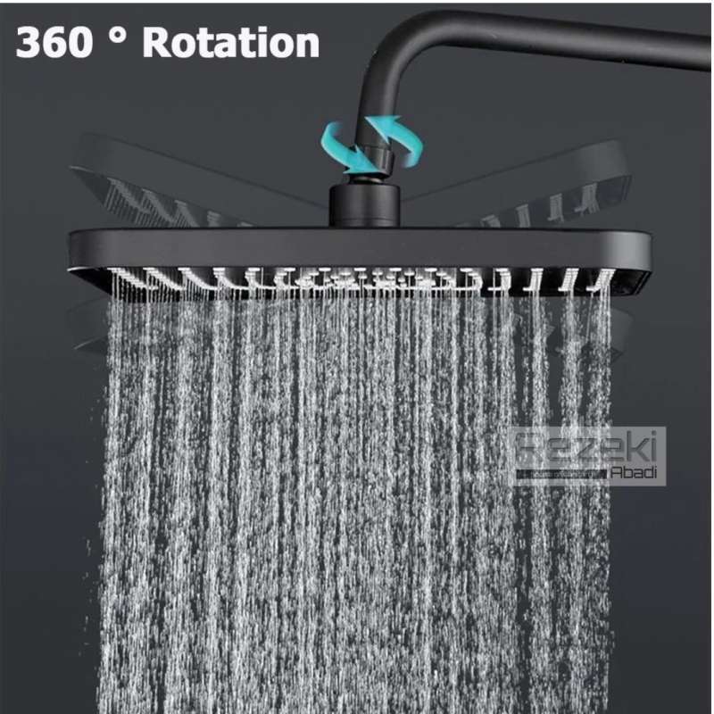 Promo Wall Shower Tembok Kotak Hitam Premium Rain Shower Model Tanam ...