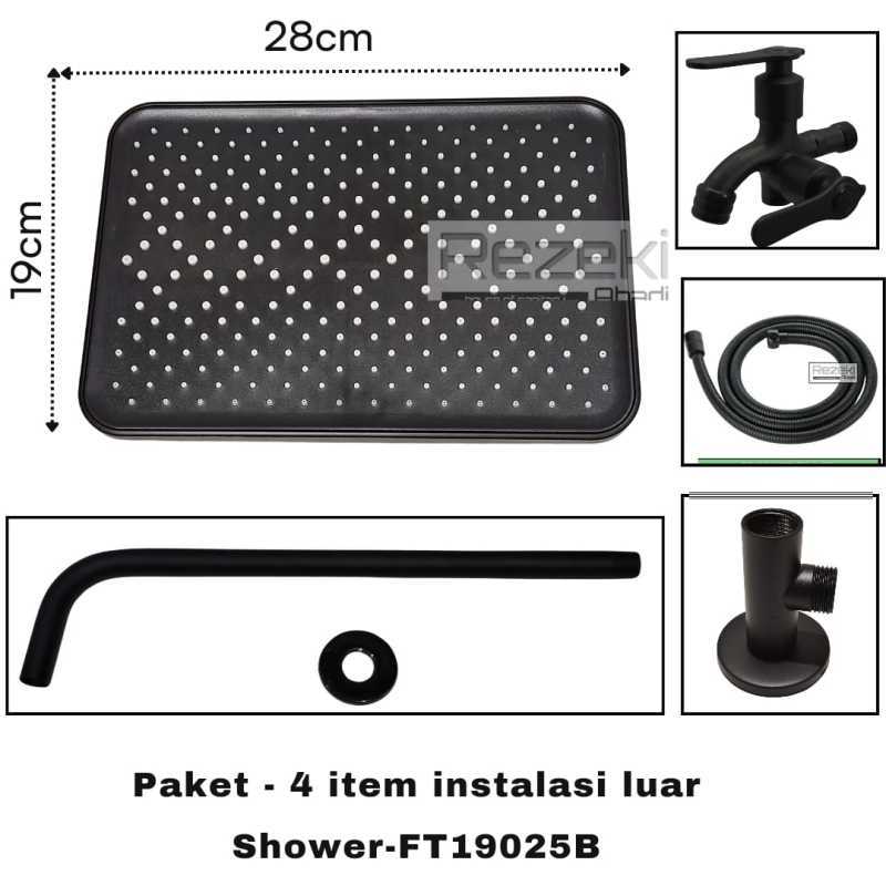 Promo Wall Shower Tembok Kotak Hitam Premium Rain Shower Model Tanam ...